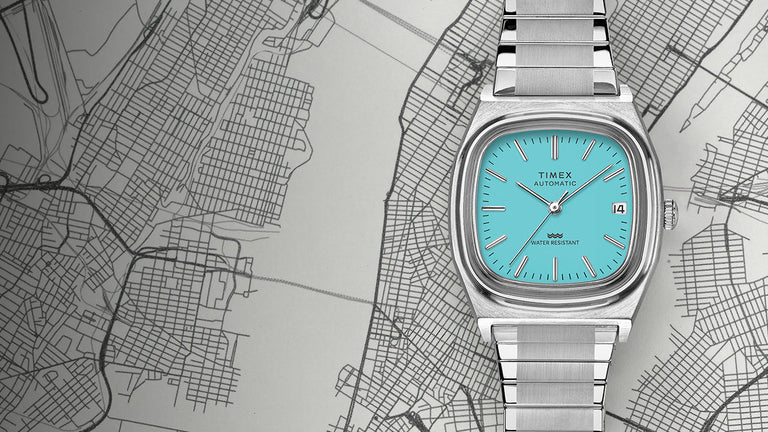 Timex® Automatic 1983 E Line 34mm Stainless Steel Expansion Band Watch ...