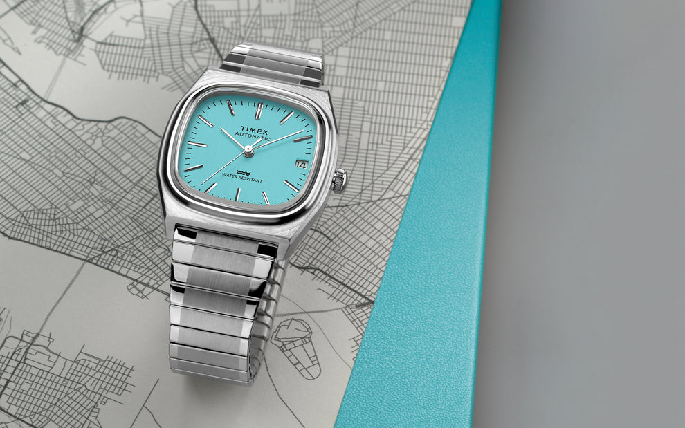 Timex® Automatic 1983 E Line 34mm Stainless Steel Expansion Band Watch ...