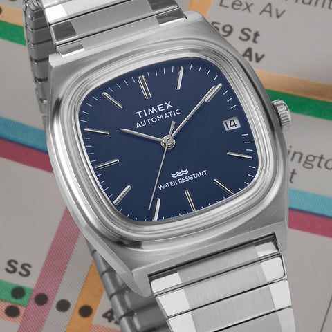 Timex® Automatic 1983 E Line 34mm Stainless Steel Expansion Band Watch ...