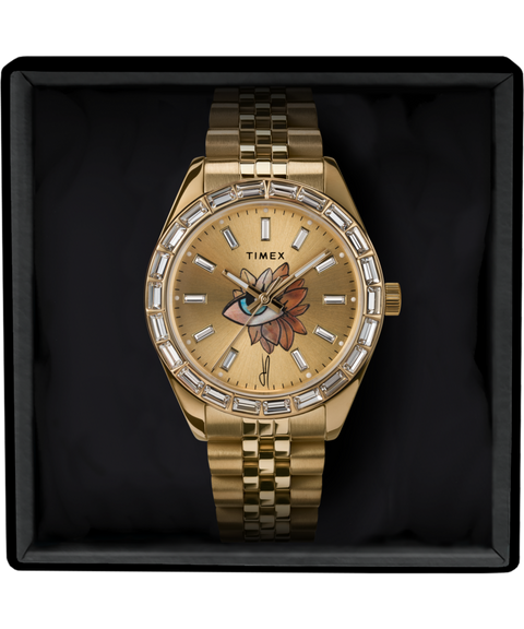 Timex Legacy x Jacquie Aiche Gold Sunray Dial with Tribe Eye 36mm Watc ...