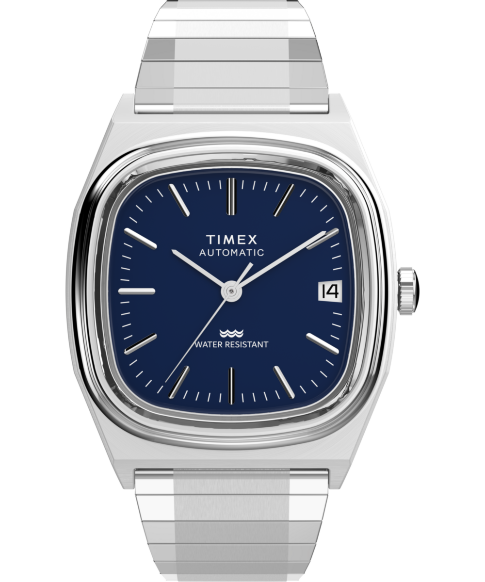 Timex® Automatic 1983 E Line 34mm Stainless Steel Expansion Band Watch ...